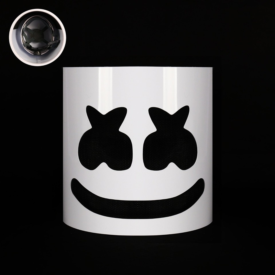 Hard PVC Marshmello helmet DJ Cosplay Masks Without LED Halloween Party ...