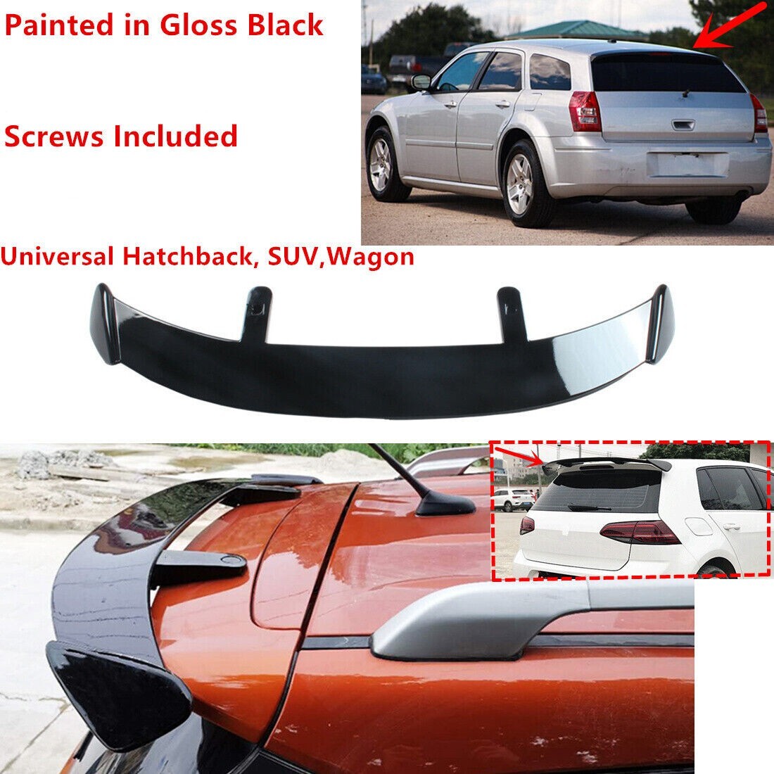 Fit For Dodge Magnum 2005-2008 Universal Rear Window Roof Spoiler Lip ...