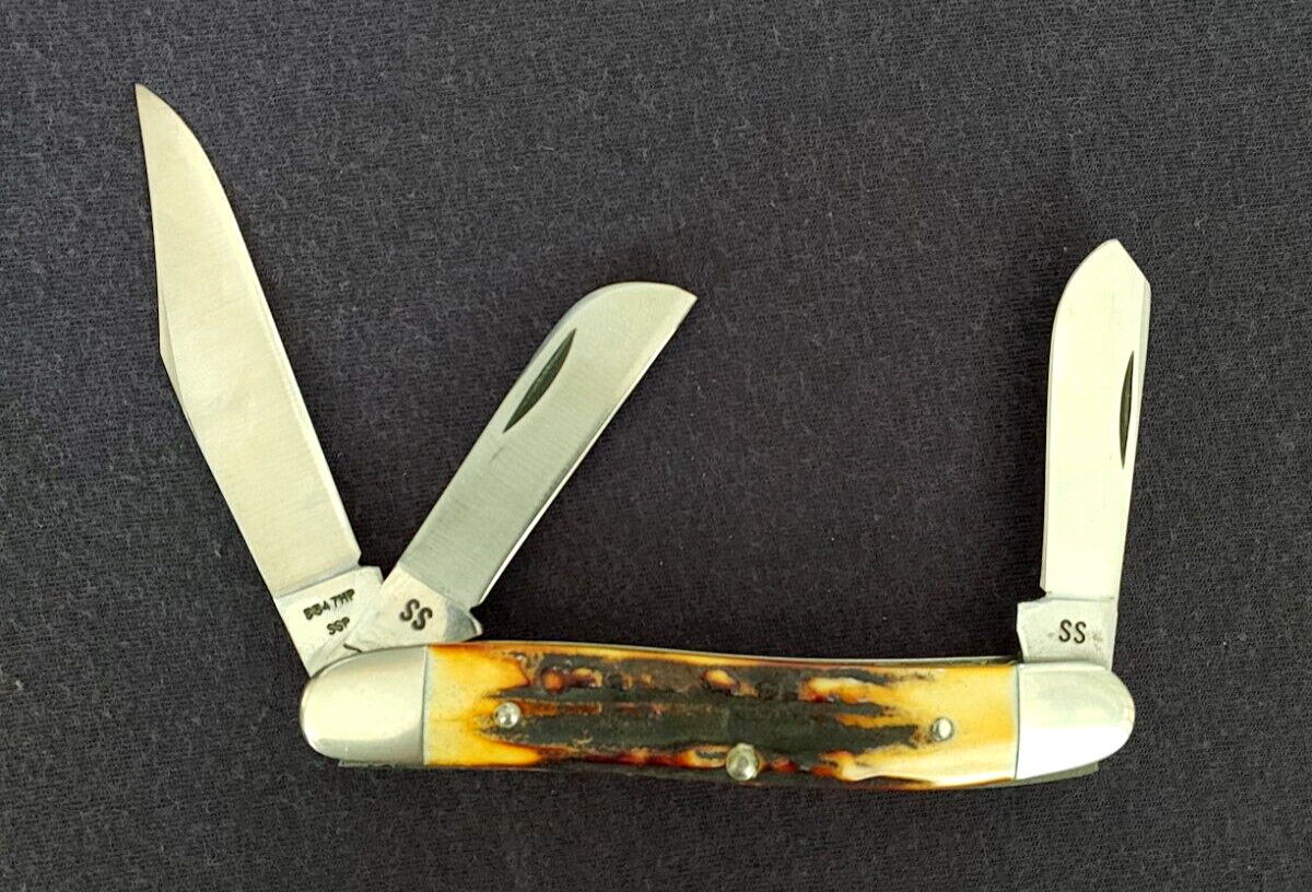 Vntg 1978 (2 Dot) Red Letter Etch Case XX 5347HP Stockman Pocketknife ...
