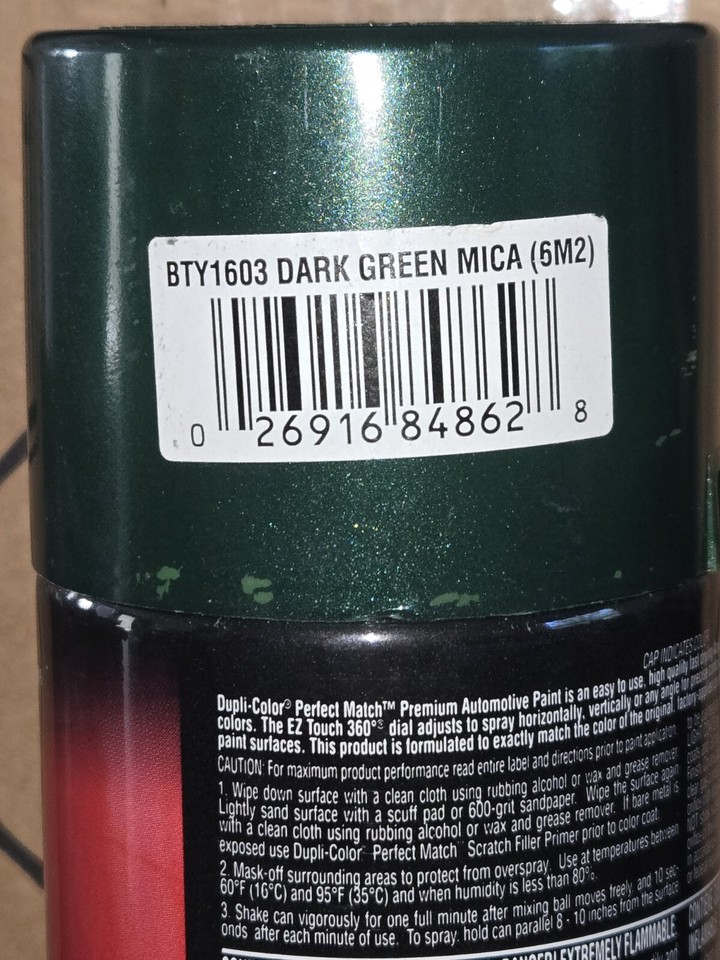 Duplicolor BTY1603, Perfect Match Aerosol Paint for Toyota 6M2, Dark ...