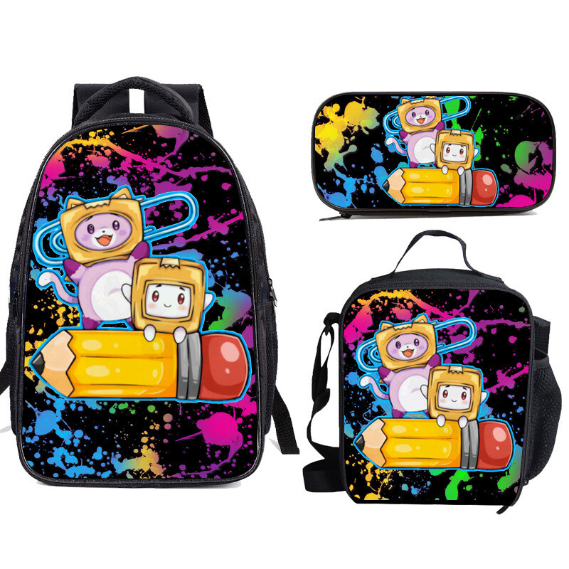 Lankybox Backpack Kids School Bag Lunch Bag Pen Pencil Case 3pcs Set ...