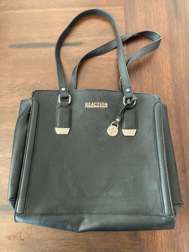 Kenneth Cole Reaction Purse Tote Style Bag in Black Leather New | eBay