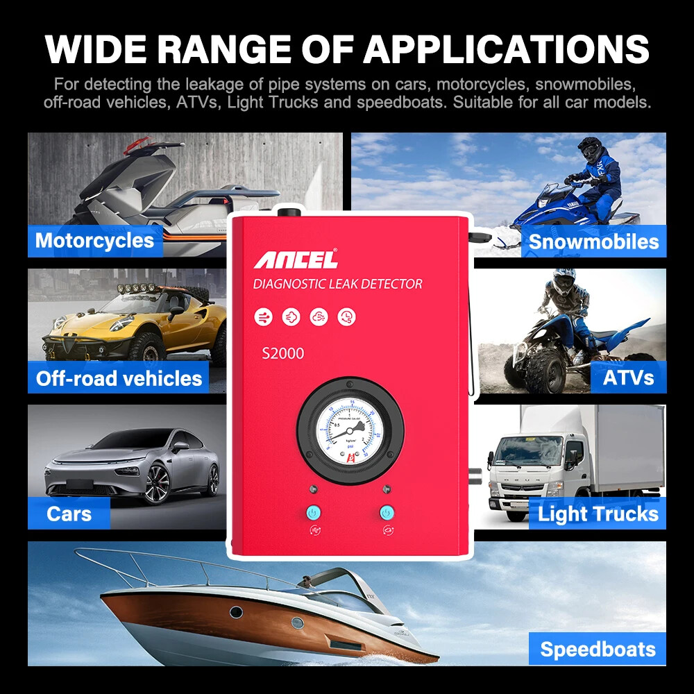 S3000 Car Smoke Leak Detector Turbo 12V EVAP Pipe Leak Locator Analyzer ...