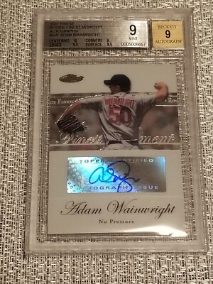 Adam Wainwright STL Cardinals Topps Finest Moments AUTOGRAPH BGS 9 No ...