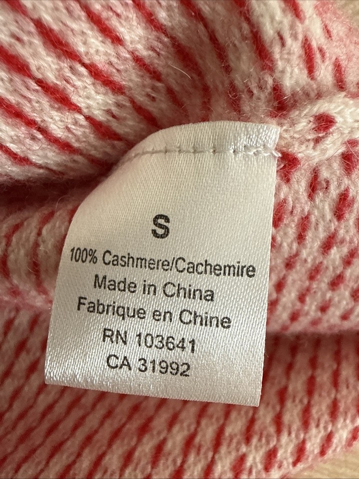 KIER + J J2 Women's 100% Cashmere Crew Neck Sweater Size S Hearts Fair ...