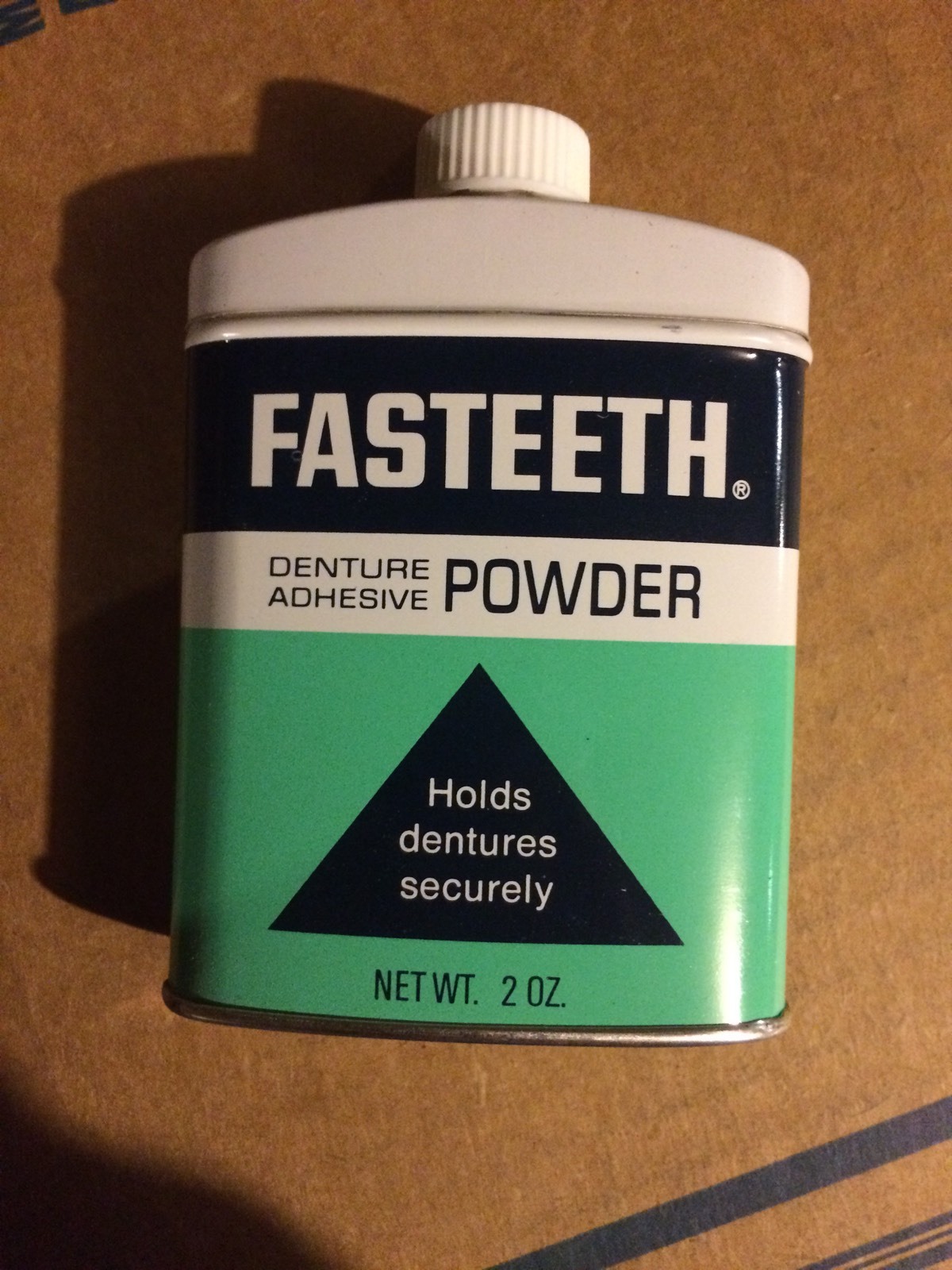 Vintage 1970's Fasteeth Denture Adhesive Powder Vick NY *New Old Stock ...