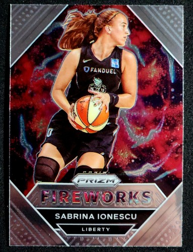 2021 Panini Prizm WNBA Fireworks Insert Card Sabrina Ionescu #6 Liberty ...
