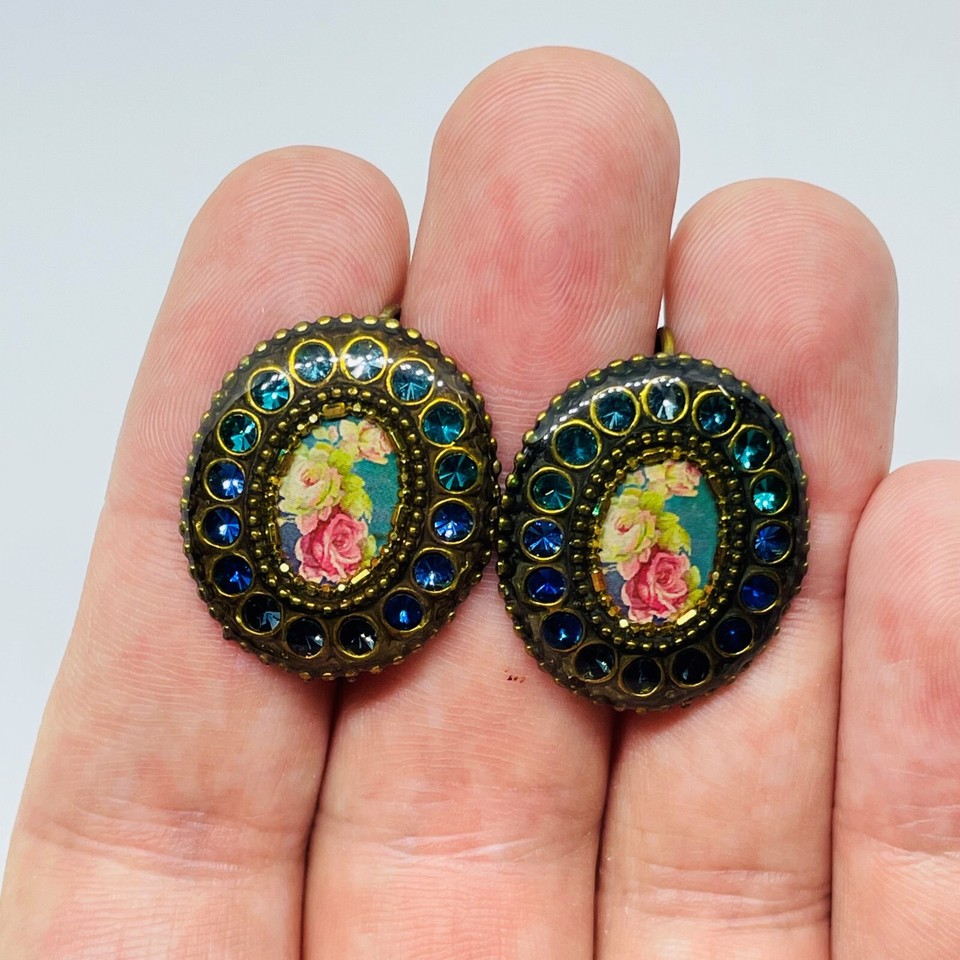 Earrings Lovely Michal Negrin Crystals Flowers Angels Cats Made in ...