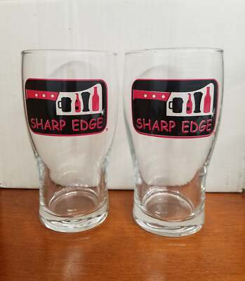 Sharp Edge Creek House Pint Beer Glasses 24 Count Case Pink and Black ...