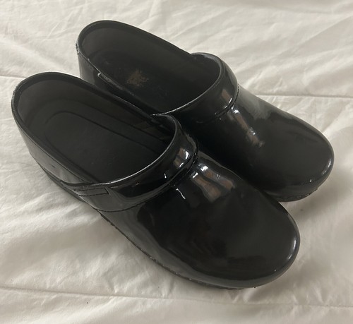 Dansko Women's Glossy Black Patent Shiny Leather Clogs Size 37 US 7 | eBay