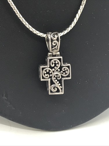Reversible Cross Pendant Necklace 925 Silver Black Onyx Rope Chain | eBay