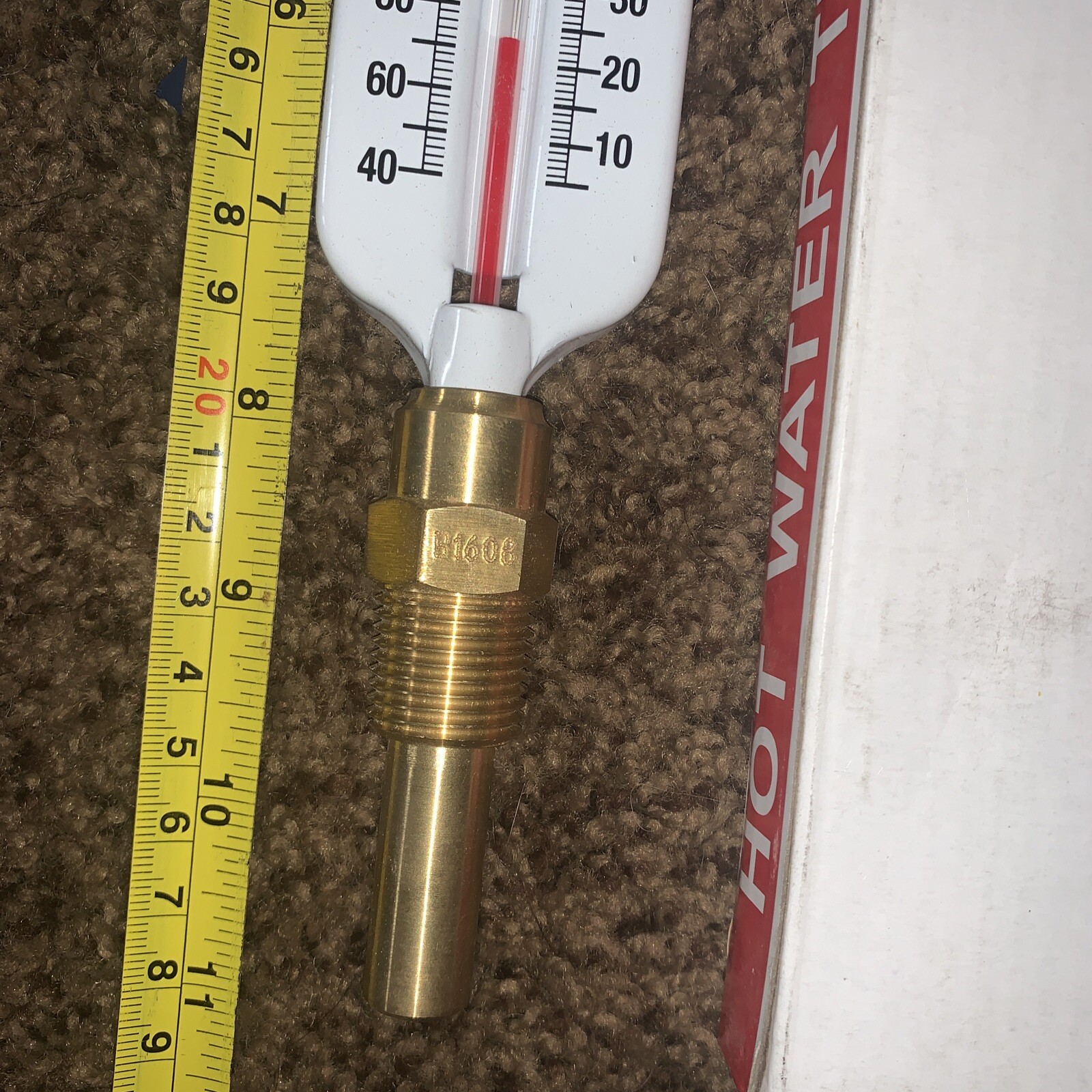 Winters Hot Water Thermometer T172 8" Scale, 40 to 280°F (5 to 135°C ...