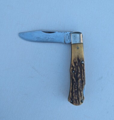 Vintage Cutco Pocket Knife 1882 Bullwhip USA Lockback Folding Sambar ...