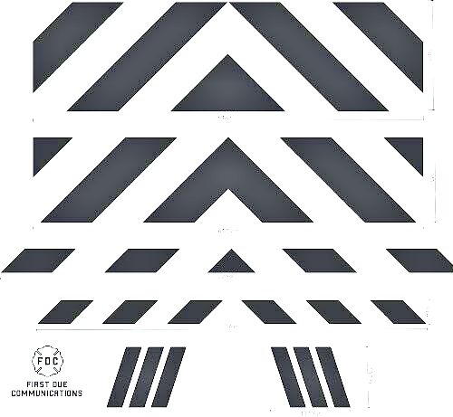 Reflective (Ghost) Chevron Decal Panel 4”x62” Red/Black/White - ORALITE ...