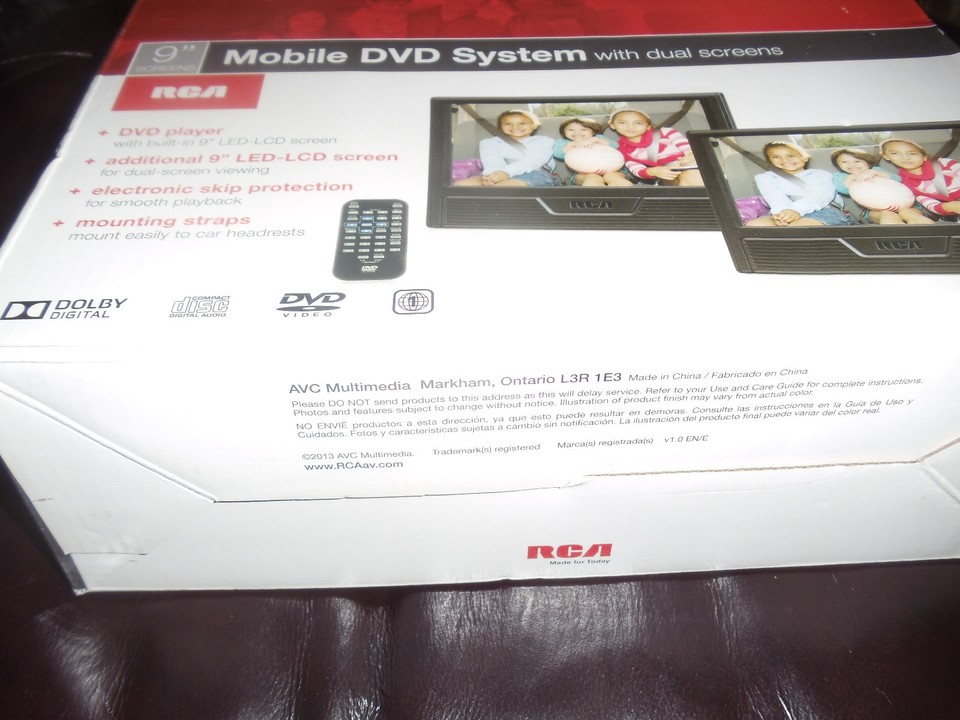 RCA Mobile DVD System with Dual Screens DRC79981 9" screens brand new ...