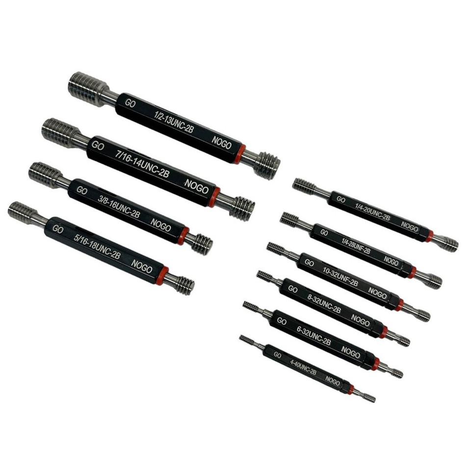 10 PC Thread Gauge Set Double End Go & No Go Class Plug 2B ANSI ...