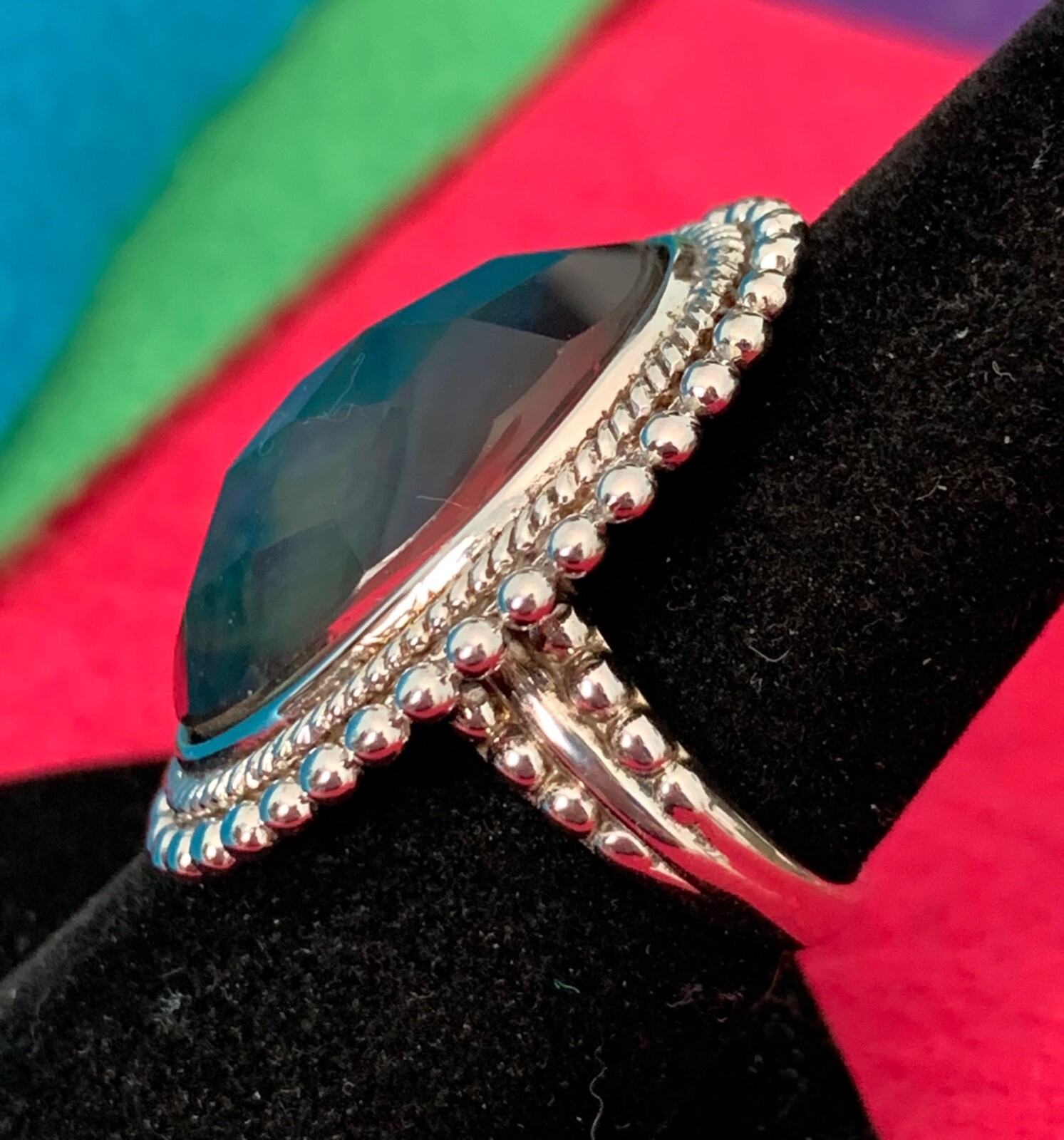 Honora Black Mother-of-Pearl Oval Doublet Sterling Ring - size 8 | eBay