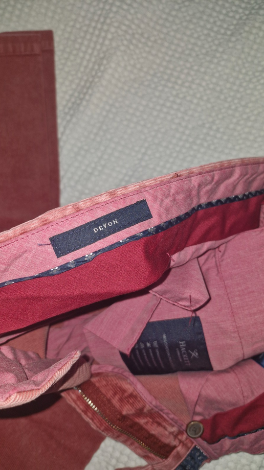 Hackett Corduroy 'Devon' Chinos Port Red 28L Mens Trousers - BNWT Brand ...