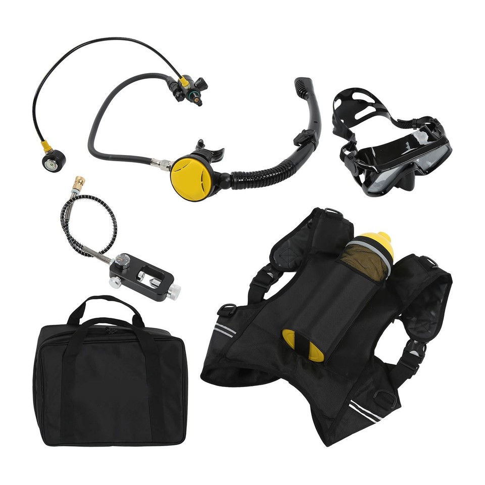 (Yellow Oxygen Bottle)Jacksing Mini Diving Oxygen Tank 2L Tank Set SP ...