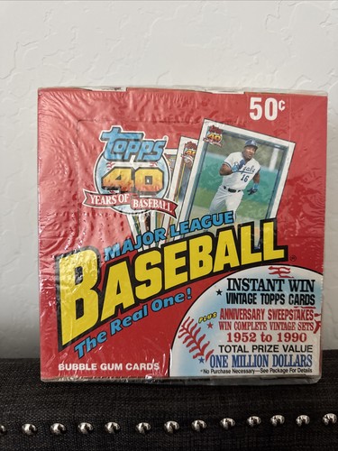 1991 TOPPS 40 YEARS OF BASEBALL JUMBO FACTORY SEALED BOX - 36 PACKS ...