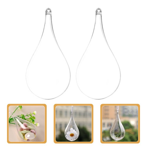 5Pcs Clear Fillable Balls Hanging Drop Shape Balls Hanging Party Clear ...