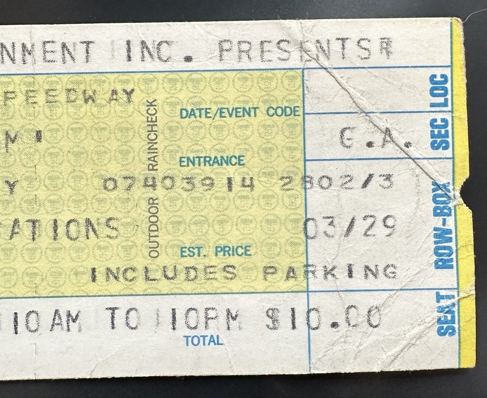 1974 California Jam Ticket Stub Eagles Black Sabbath Deep Purple Earth ...