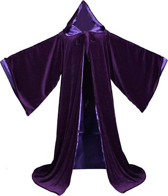 Velvet Wizard Robe with Satin Lined Hood and Sleeves | eBay