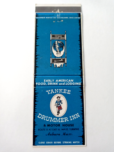 Vintage Matchbook: Yankee Drummer Inn, Auburn, MA | eBay