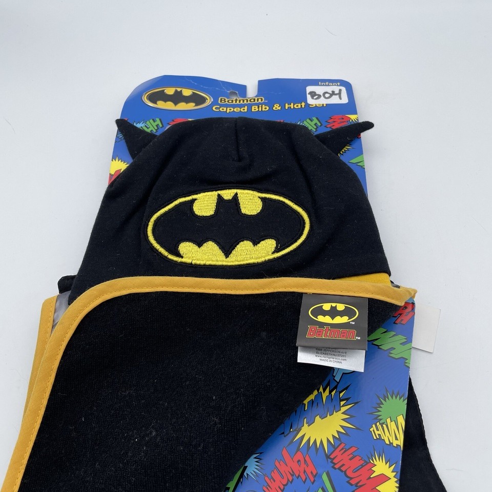 DC COMICS Baby Infant Batman Bib, Beanie, and Cape Costume Set ...