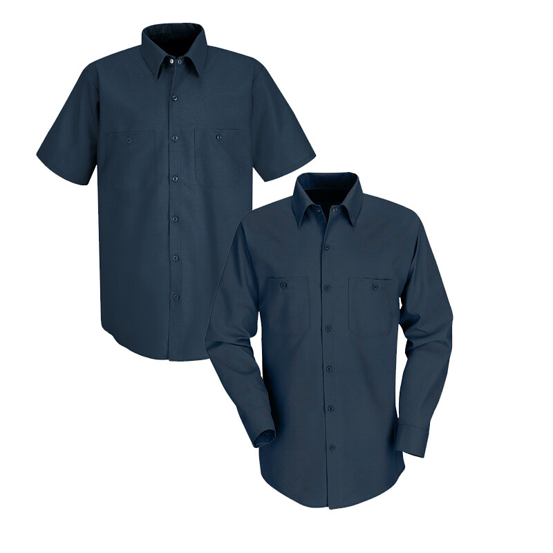 Red Kap Work Shirt Solid Color 2 Pocket Men's Industrial Uniform Long ...