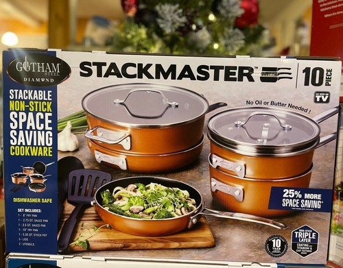Gotham Steel Stackmaster Cookware Set - 10 Pieces 80313028090| eBay