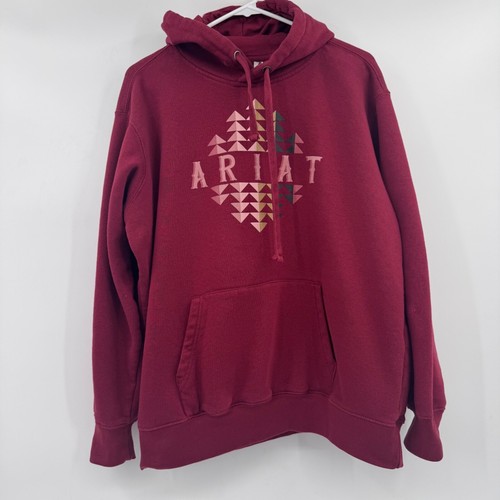 Ariat Hoodie Women Large Red Pullover Sweatshirt Fleece Aztec Western ...