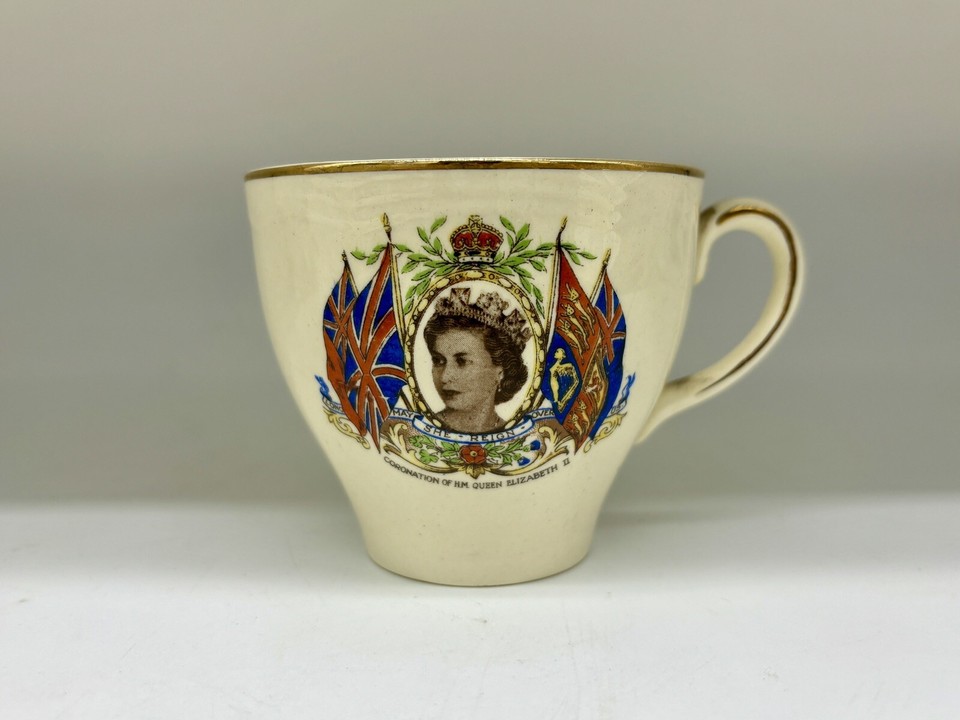 Queen Elizabeth II Coronation Cup & Saucer Alfred Meakin 1953 England ...
