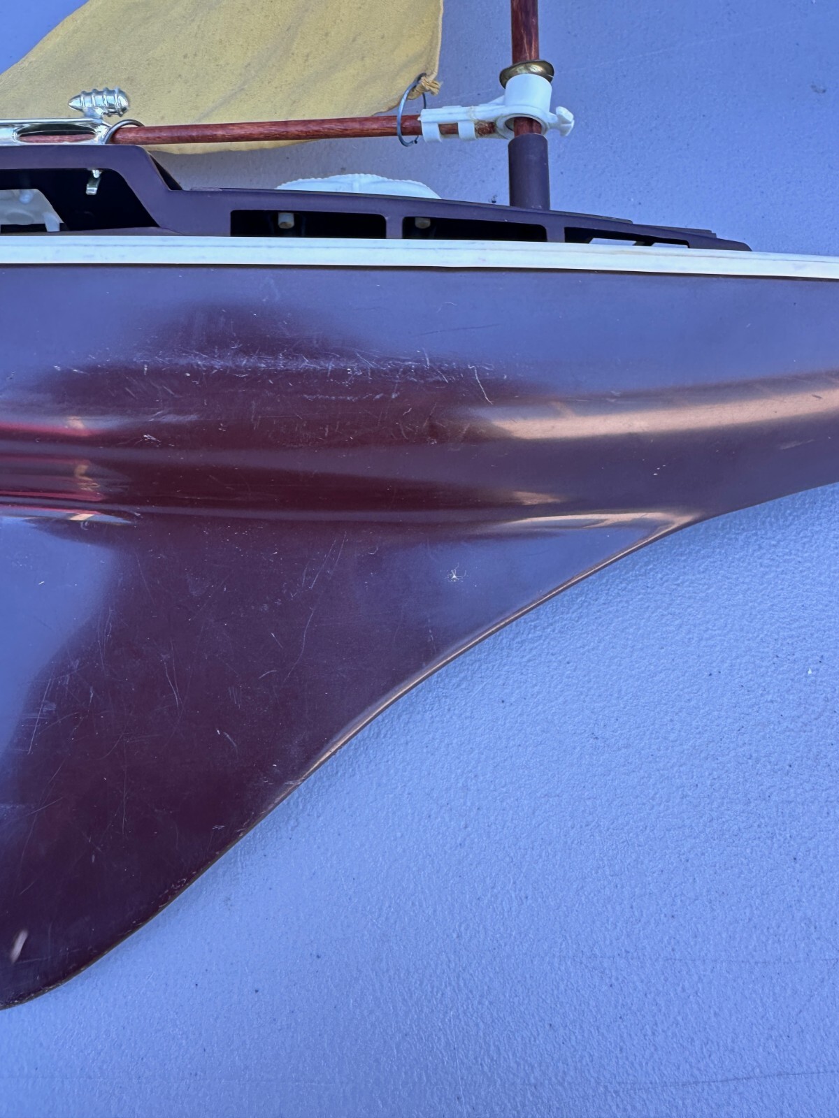 Vintage 1964 Eldon Racing Sloop Toy Sailboat with Yellow Cloth Sails | eBay