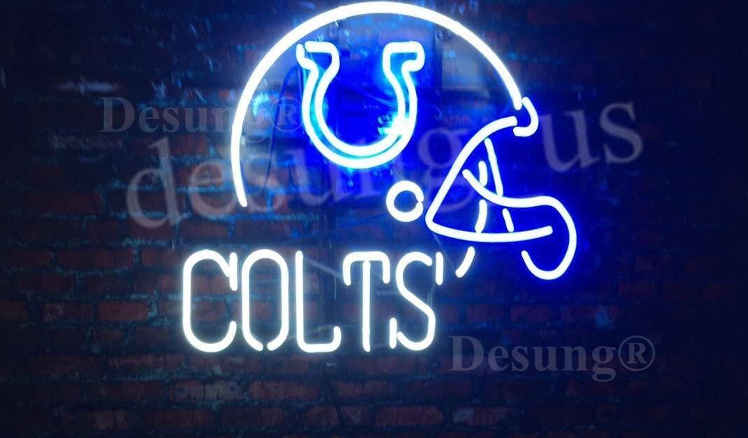 Indianapolis Colts Helmet 17"x14" Neon Lamp Light Sign Bar Beer Gift ...