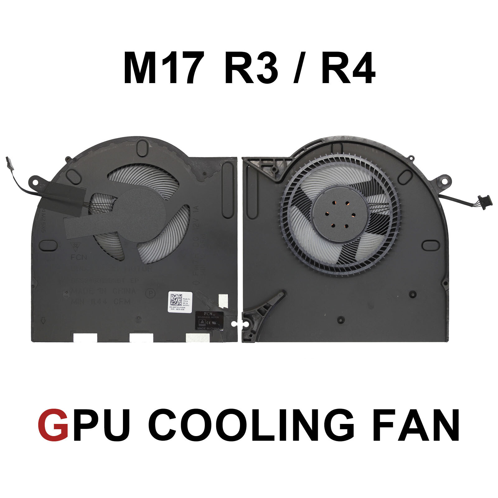 1 Pair OEM CPU + GPU Cooling Fan For DELL Alienware M15 M17 R3 R4 R5 R6 ...
