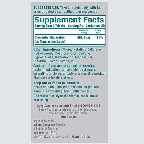 MagOx 400 Magnesium Dietary Supplement Easy Swallow 120 Count 3 Pack | eBay