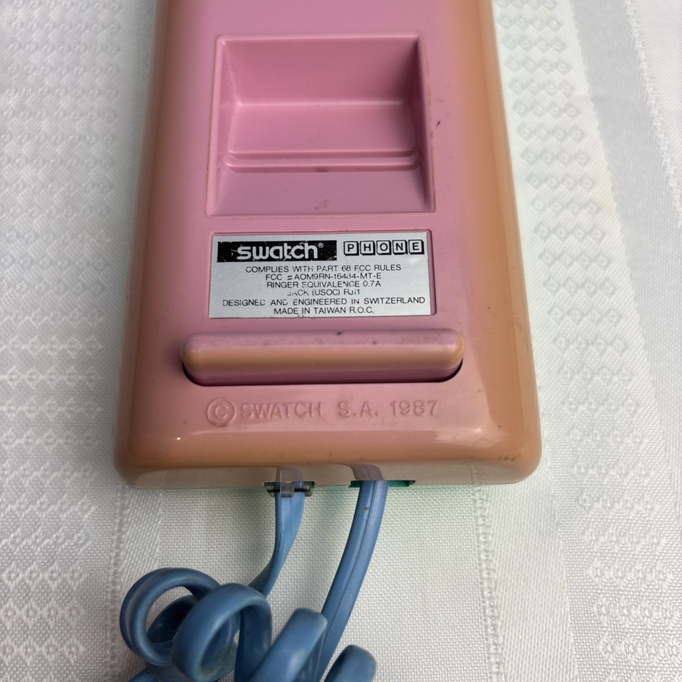 Swatch Twin Phone Vintage 1987 Pink & Teal Original Both Cords Tested ...