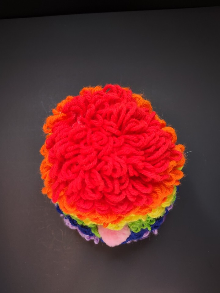 Vtg Handmade toy Rainbow WEEPULS WEEPLE WUPPIE WUPPET yarn loop plush ...