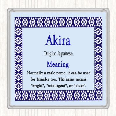 Akira Name Meaning Drinks Mat Coaster Blue | eBay UK