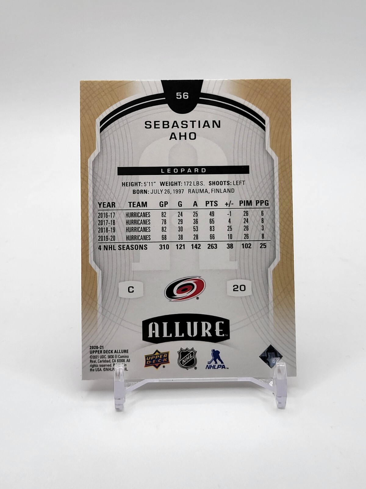 2020-21 Upper Deck Allure - Leopard #56 Sebastian Aho for sale online ...