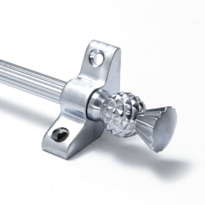 Satin Chrome Stair Rods - 3/8" x 28.5" - Norfolk Reed - Thistle Finial ...