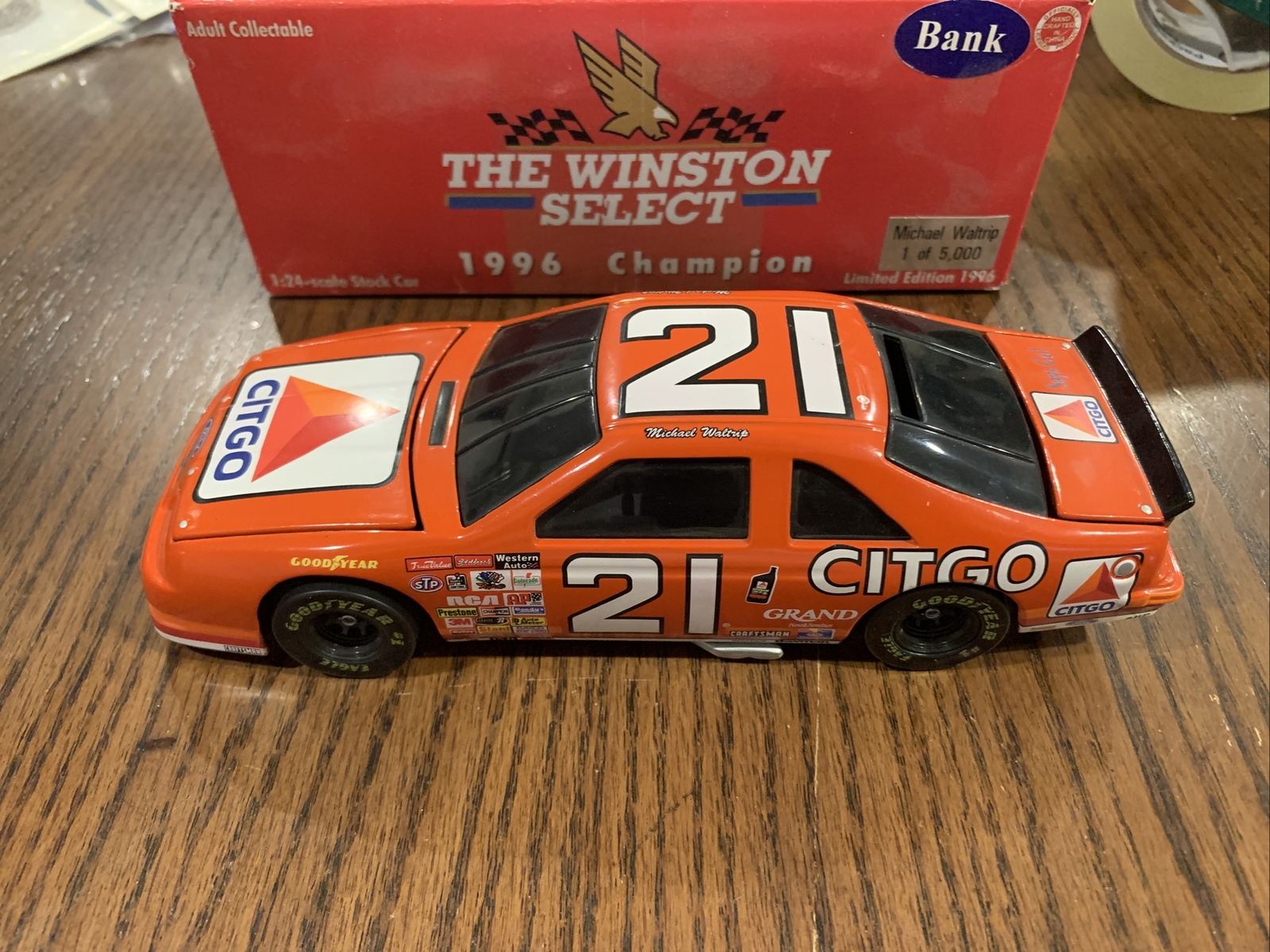 Michael Waltrip #21 Winston Select Champion 1996 1:24 car Action BANK ...