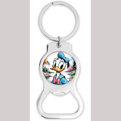 Watercolor Donald Duck Inspired Bottle Opener Keychain Round | eBay