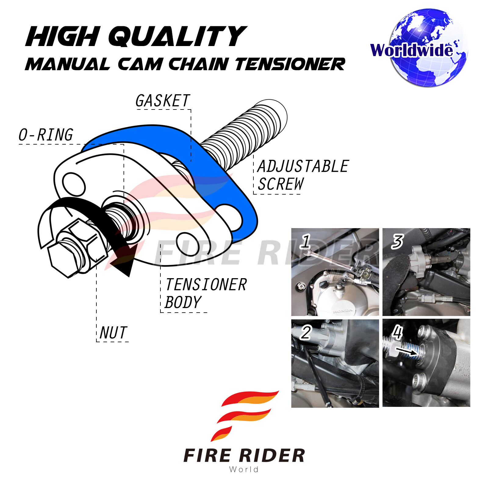 For Honda 14-20 Pioneer 700-4 Rincon 680 CNC Manual Cam Timing Chain ...