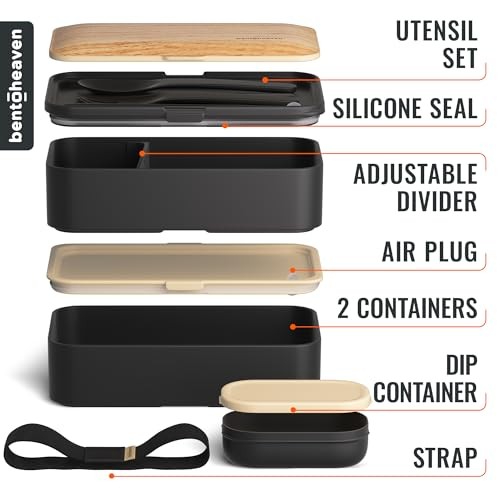 Bentoheaven Premium Bento Box Adult Lunch Box with Compartments for ...