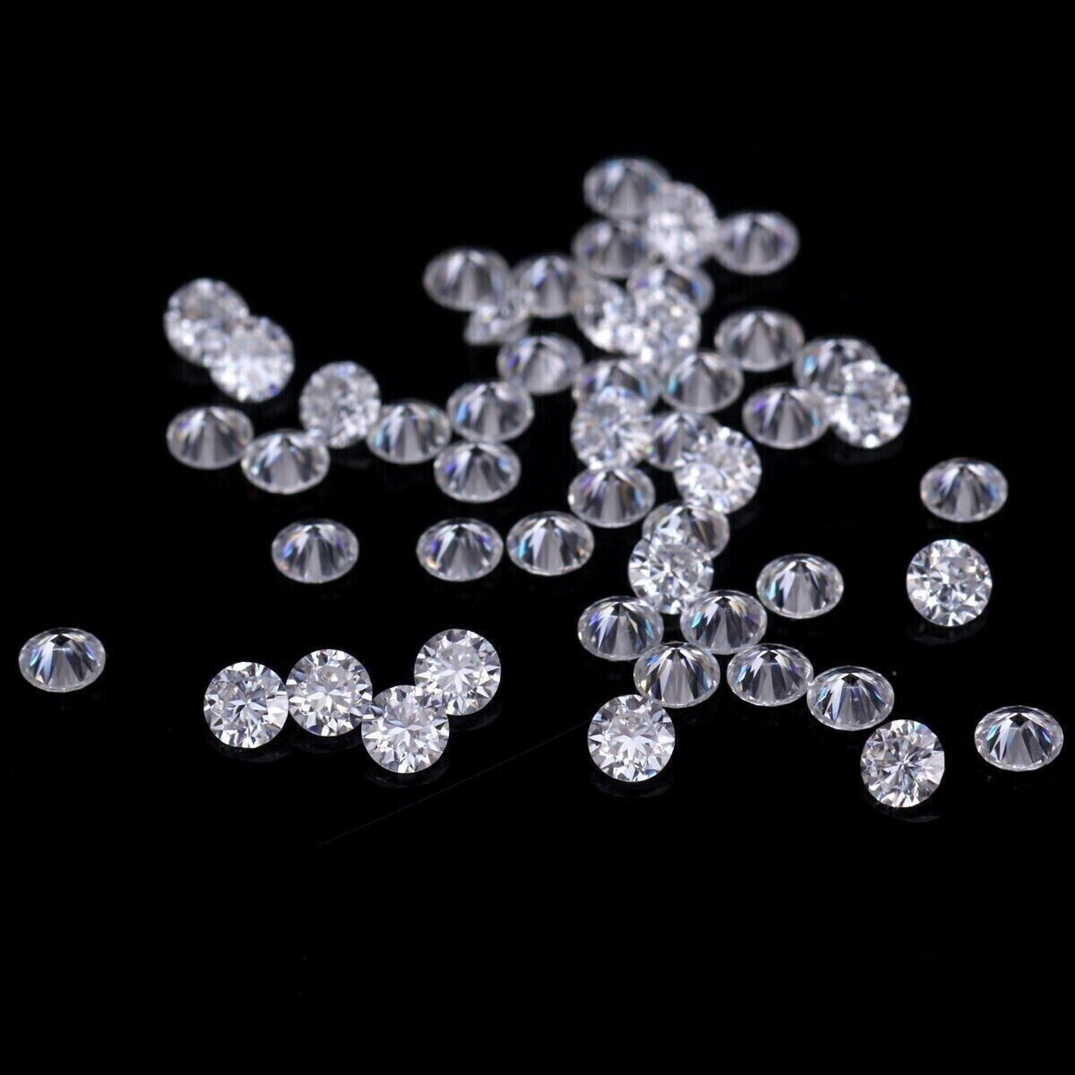 1 CT 2x2 mm 30 Pcs White Diamond Round Cut VVS1 D Grade GDGL ...