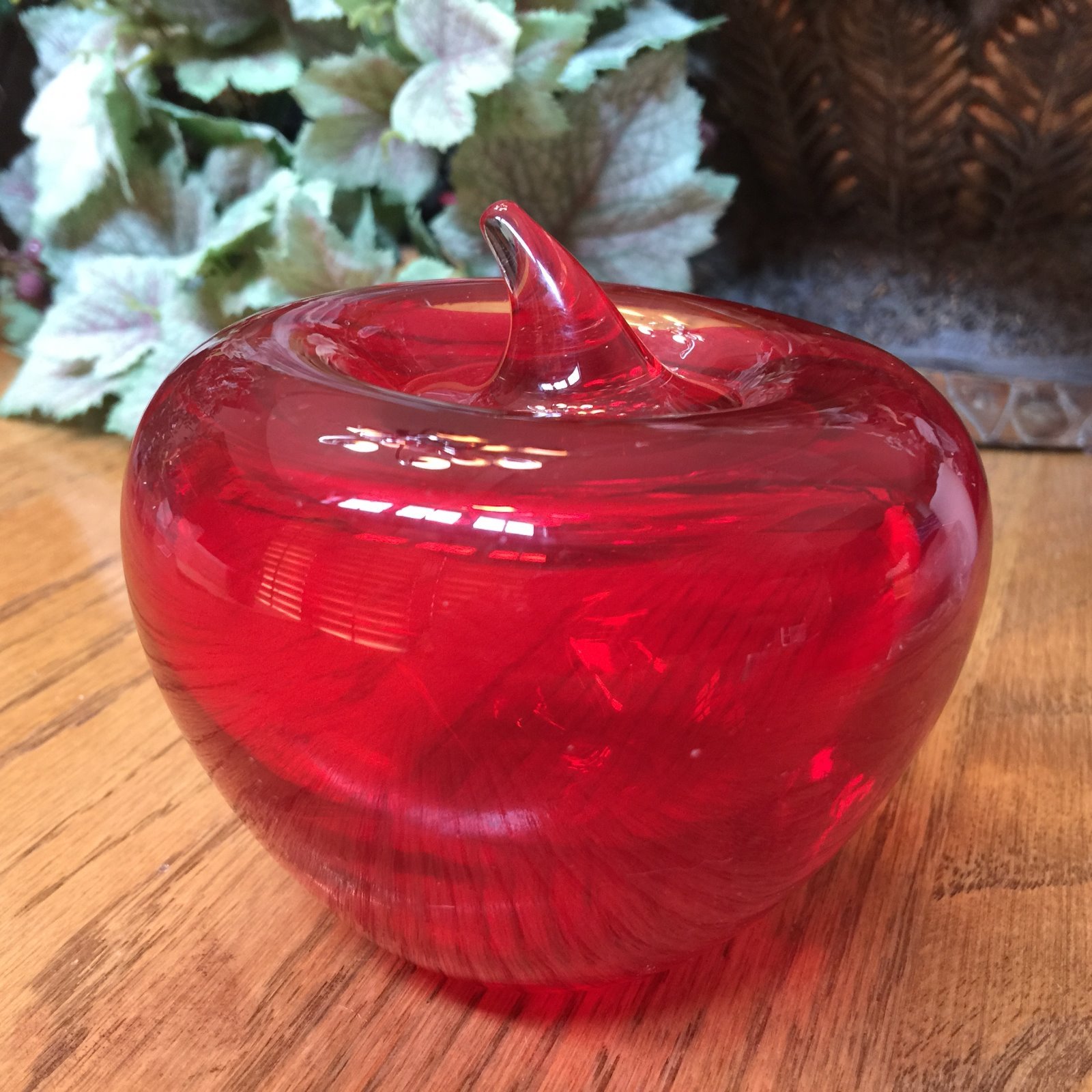 Beautiful Vintage Blenko Hand Blown Art Glass Red Apple Paperweight | eBay