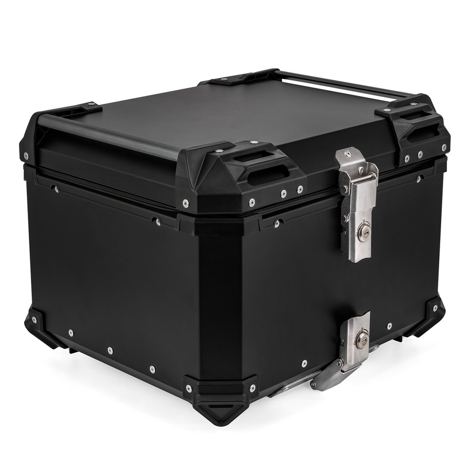 56L Black Motorcycle Luggage Waterproof Tail Box Scooter Trunk Storage ...