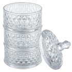 3 Tier Clear Glass Stacking Storage Container w/ Lid, Decorative ...